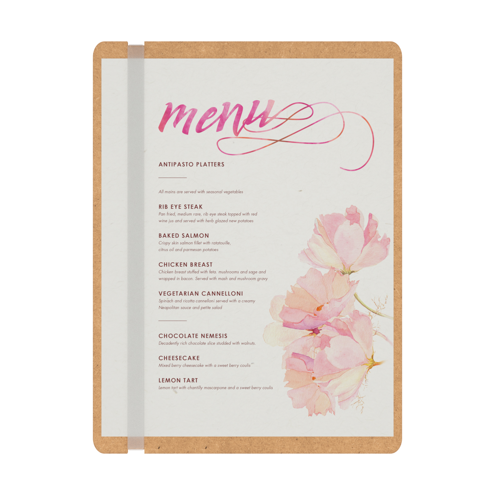 MDF Single Band Vertical Menu Board